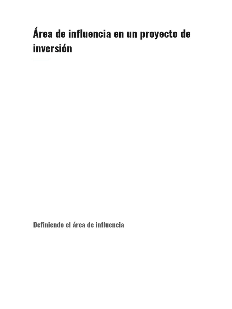 Definición del área de influencia ambiental | PDF | Evaluación de ...