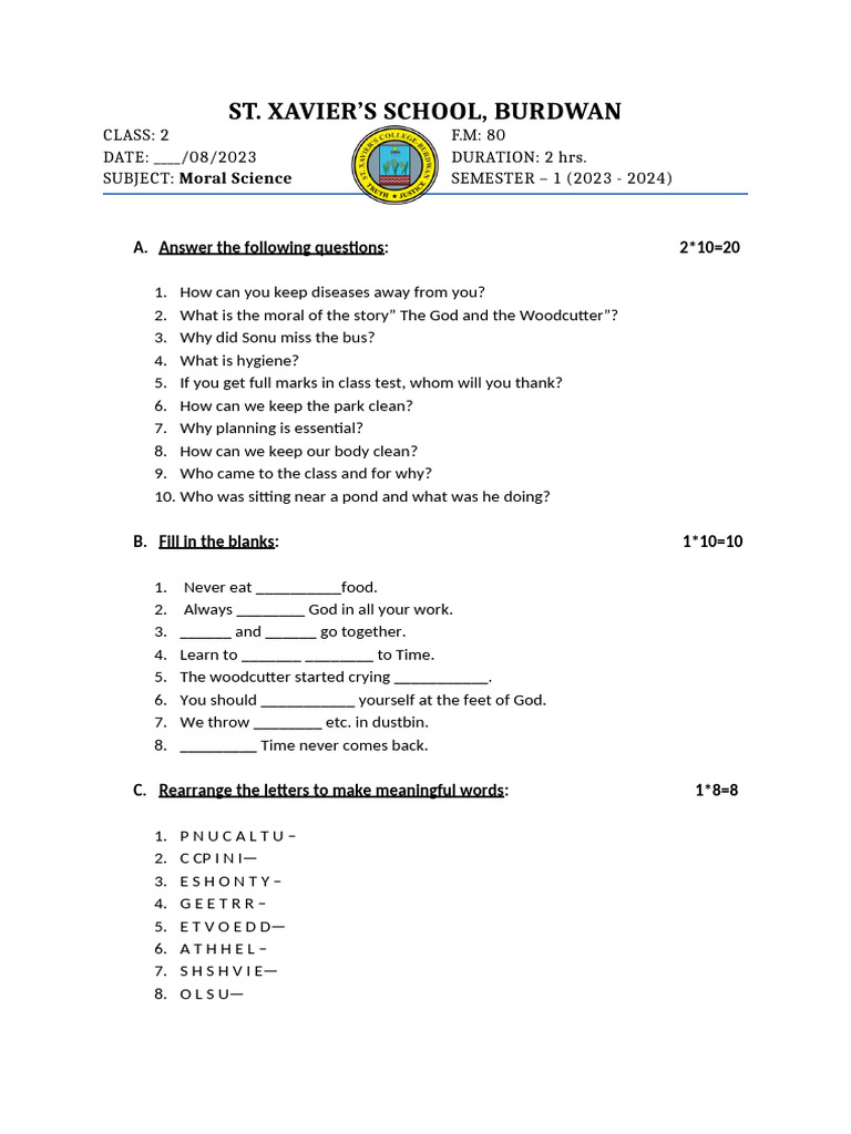 sample paper 1 | PDF