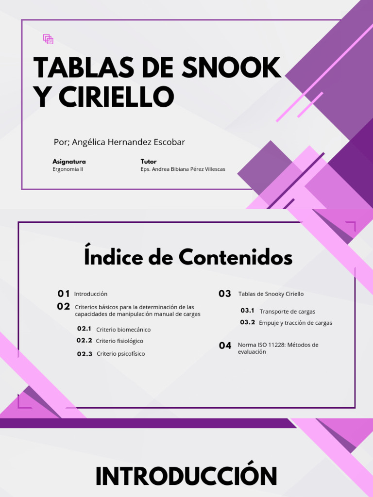 Tablas de Snook y Ciriello en Ergonomía | PDF | Fuerza | Factores ...
