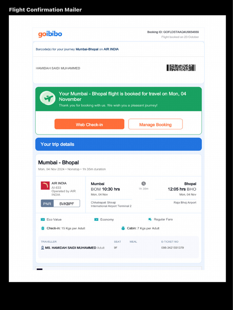 Flight Confirmation Mailer 2 | PDF