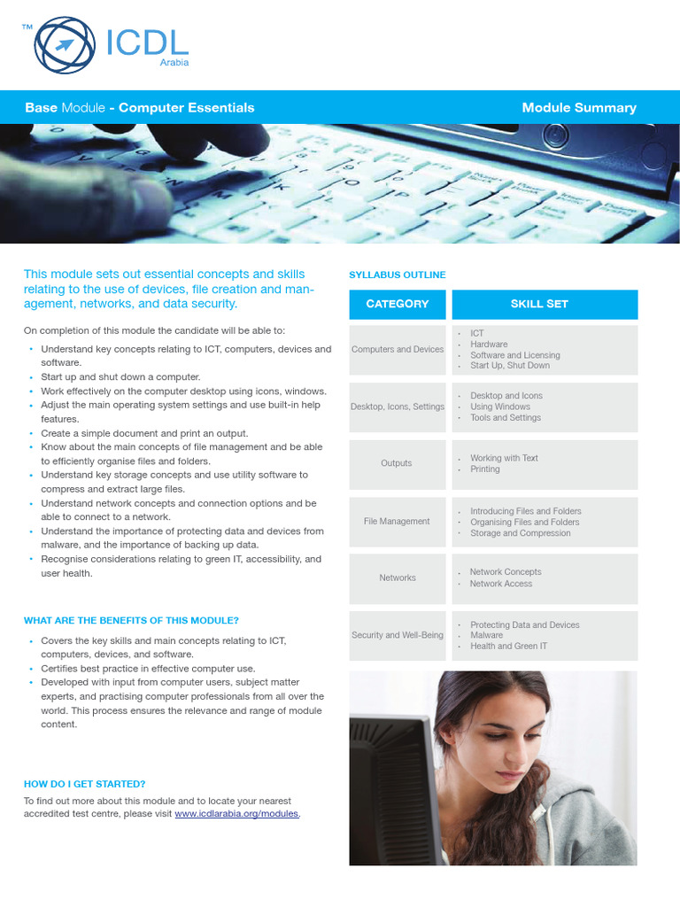 Datasheet ICDL Computer Essentials English | PDF | Icon (Computing) | Computer File