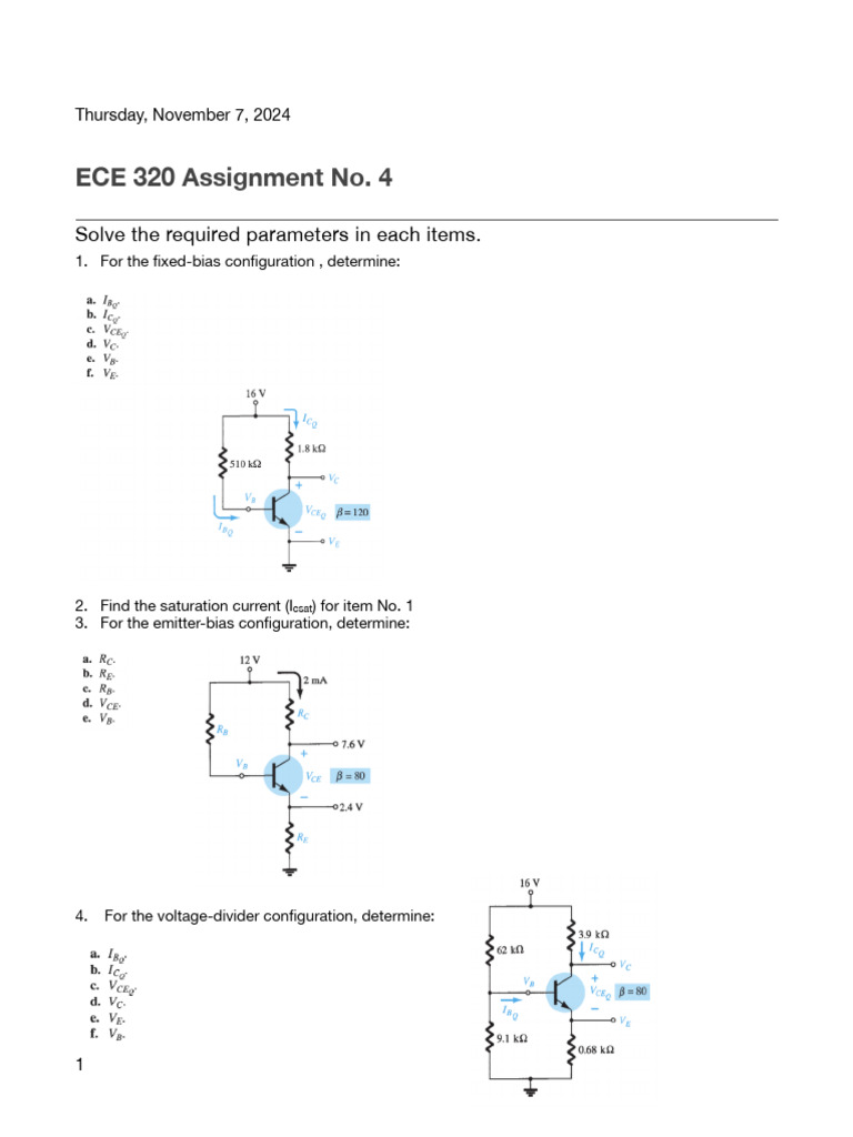 ECE 320 Assignment No. 4 | PDF | Science & Mathematics