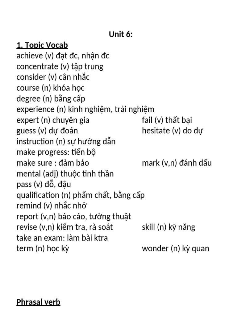 Unit 6 - B1 | PDF