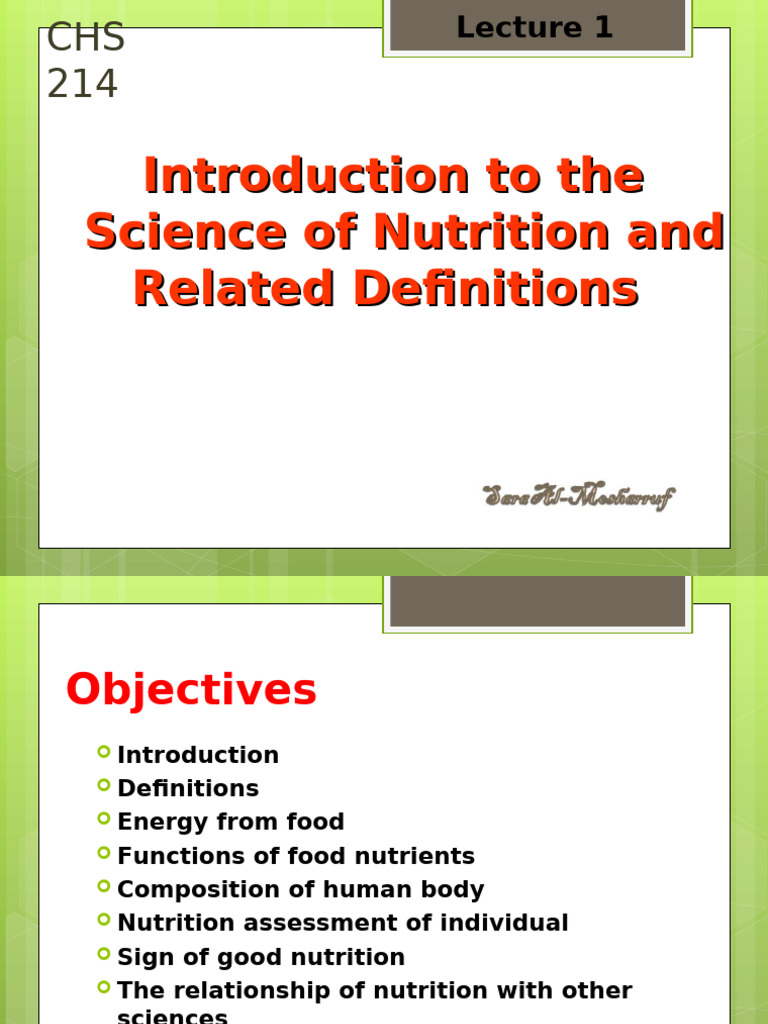 Nutrition Science Basics | PDF | Nutrients | Nutrition