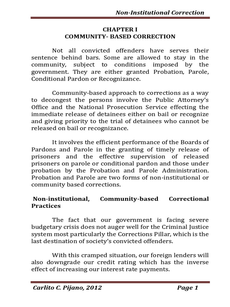 Non Institutional Correction Book | PDF | Amnesty | Pardon