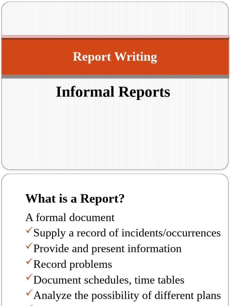 Informal Reports Pdf Memorandum