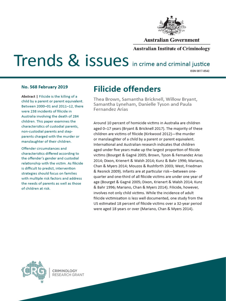 Ti Filicide Offenders 050219 | PDF | Crimes | Crime & Violence