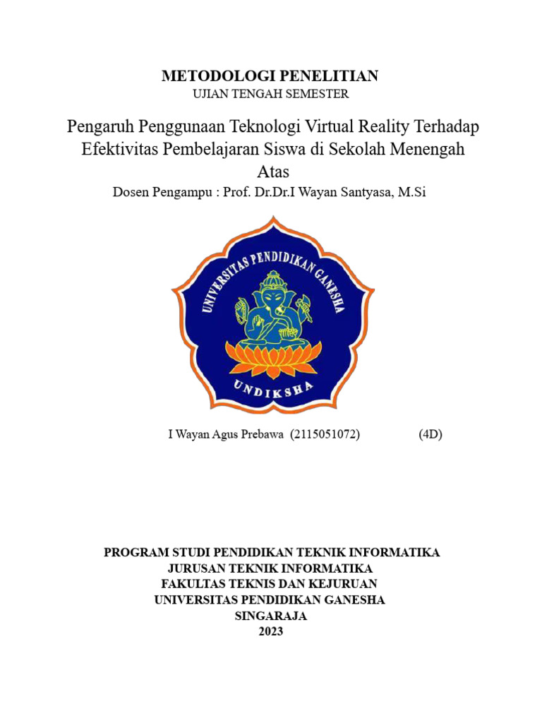 UTS Metodologi | PDF | Karier & Perkembangan
