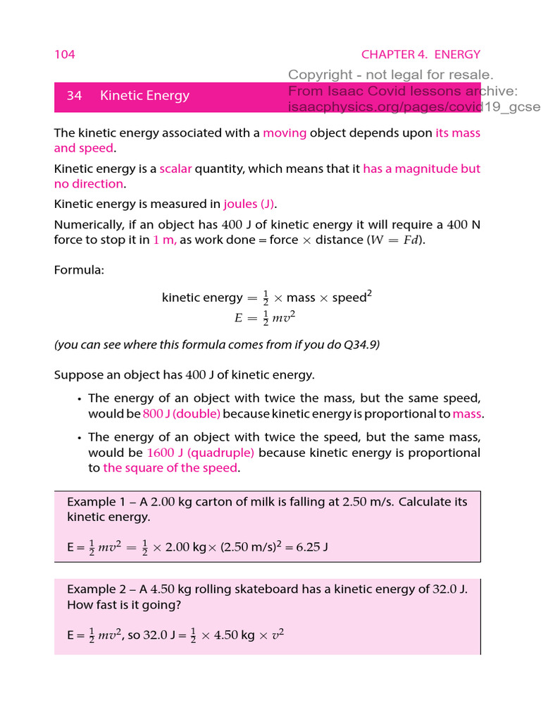 Kinetic Energy Questions | PDF | Kinetic Energy | Mass