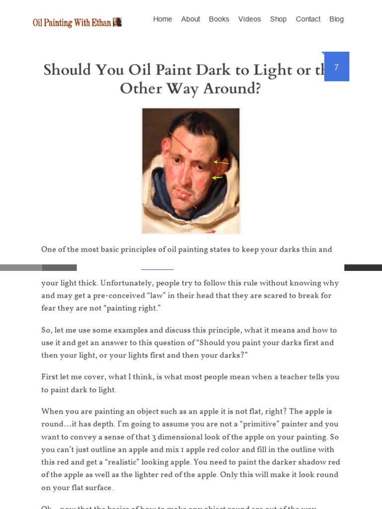 Oil Painting: Dark to Light Technique | PDF | Grey | Shadow