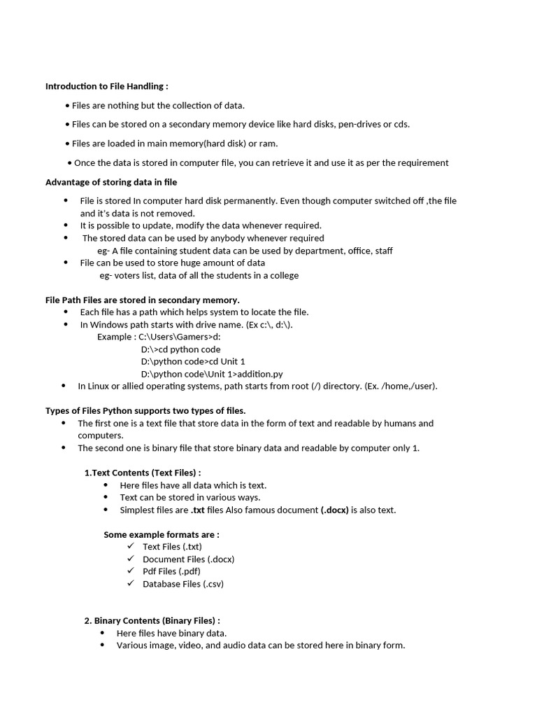 File Handling Basics in Python | PDF | Computer File | Data Compression