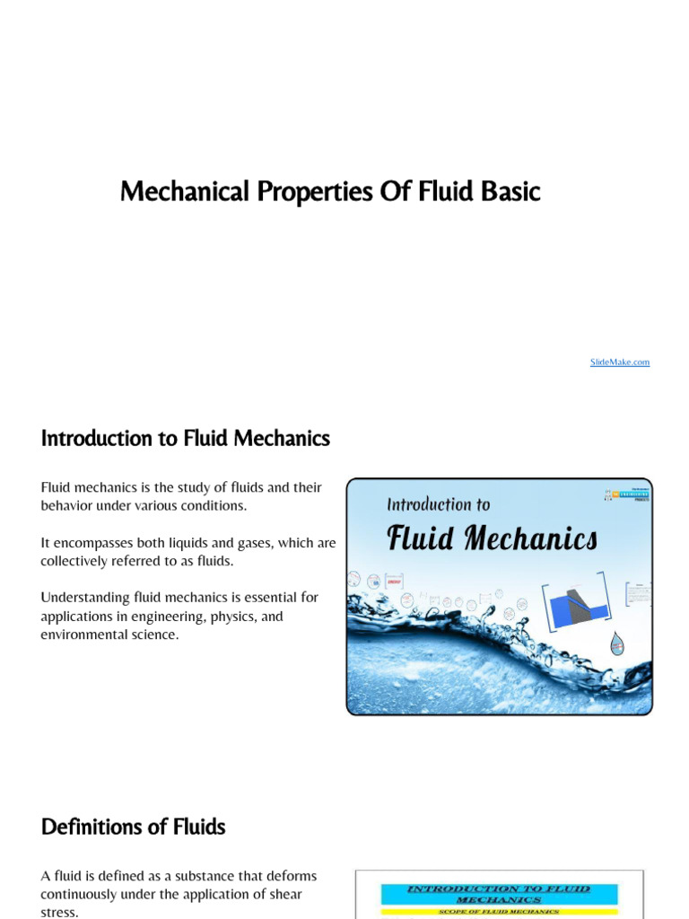 Mechanical Properties of Fluid Basic | PDF | Fluid Mechanics | Fluid