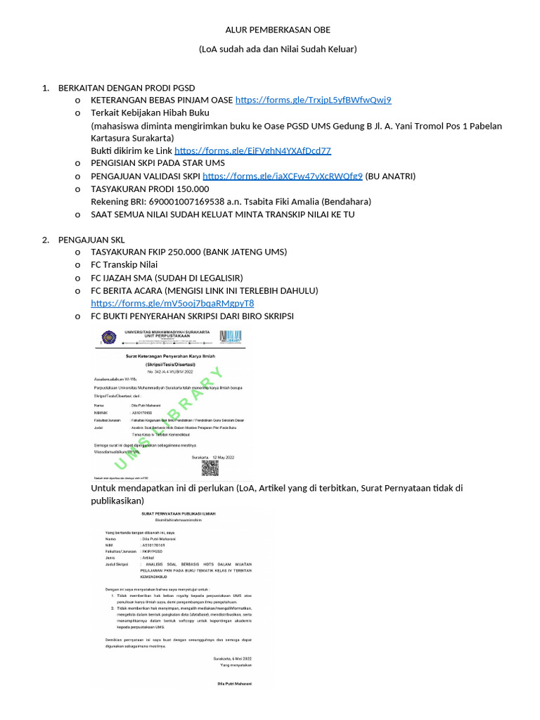 Alur Pemberkasan Obe | PDF