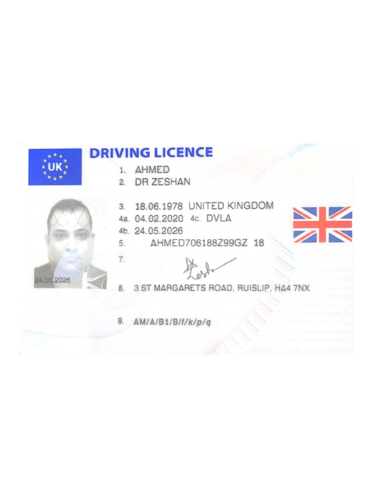Zeshan Driving Licence | PDF