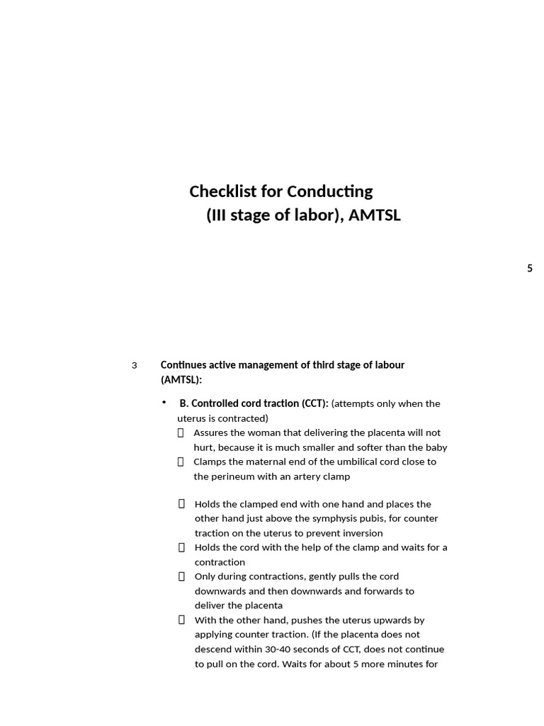 Management of Third Stage | PDF | Childbirth | Placenta