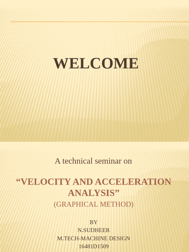 Fdocuments - in - Velocity and Acceleration Analysis | PDF | Acceleration | Velocity