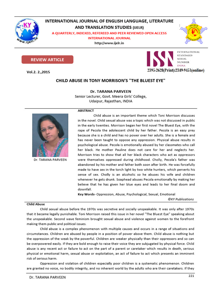The Bluest Eye-Child Abuse | PDF | Psychological Abuse | Child Abuse