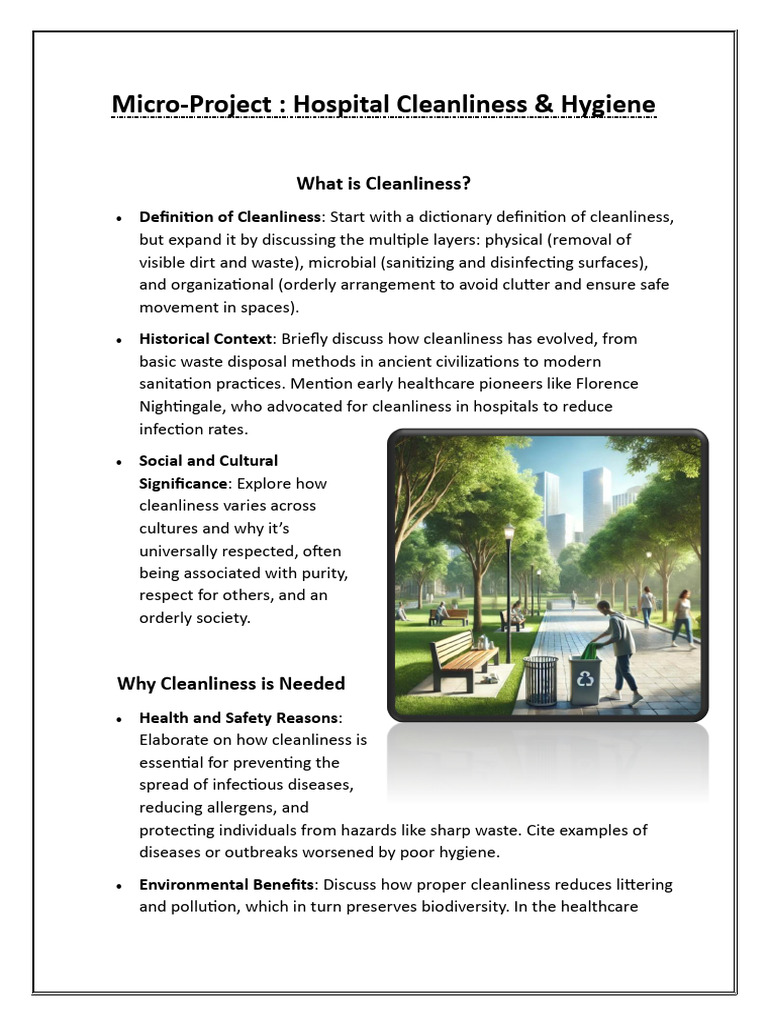 Micro-Project: Hospital Cleanliness & Hygiene | PDF | Hygiene | Waste
