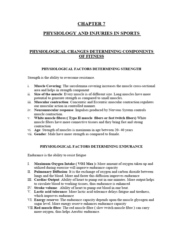 Chapter 7 Physiology and Sport Injury | PDF | Skeletal Muscle ...