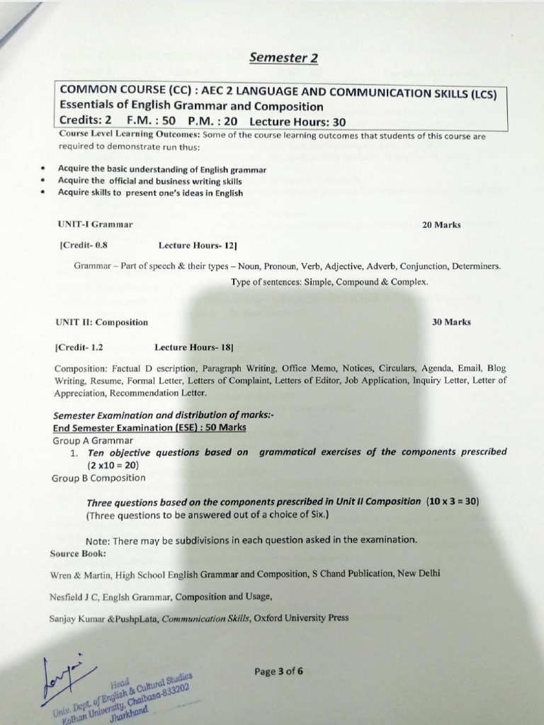 Syllabus Sem2 | PDF | Communication | News