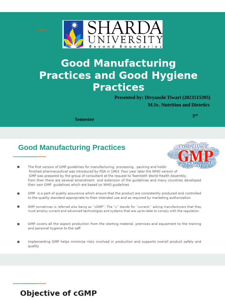 GMP & GHP | PDF | Food Safety | Hygiene