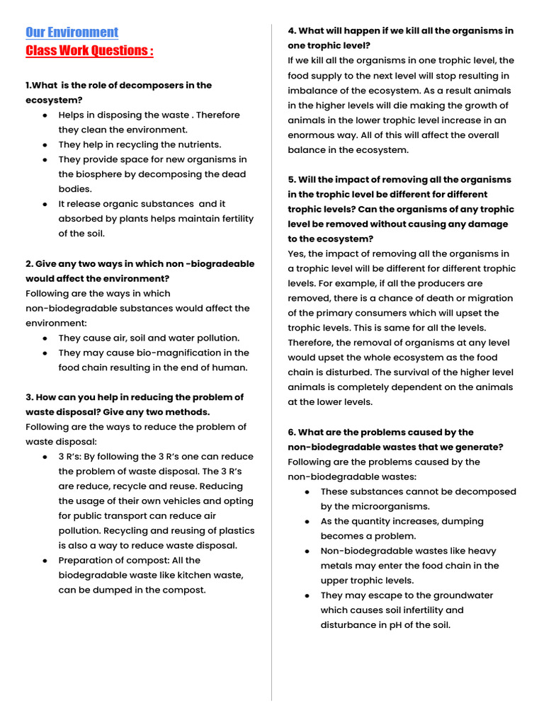 Our Environment | PDF | Biodegradation | Waste