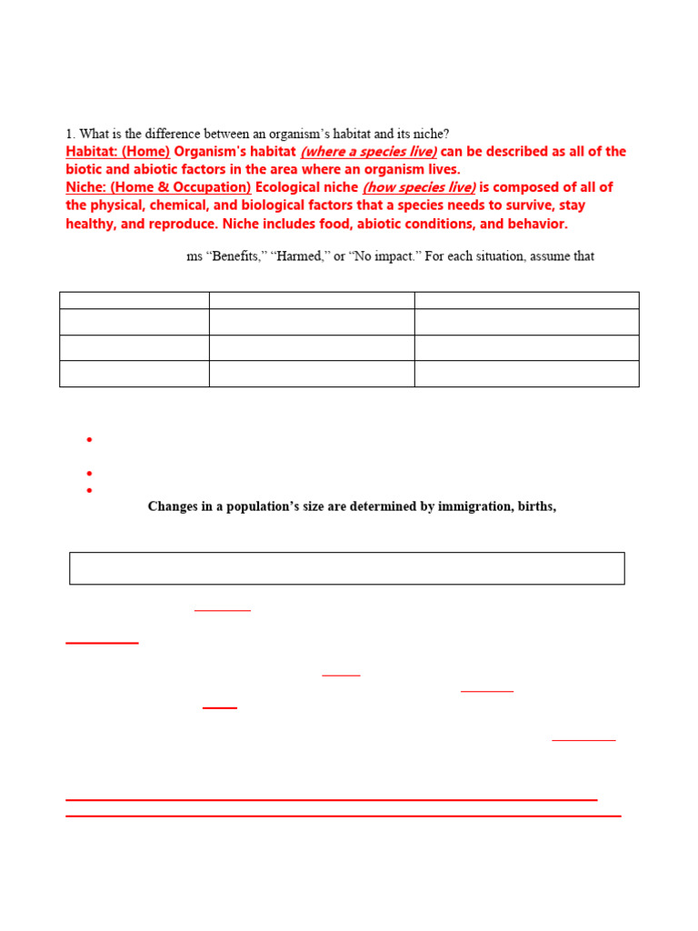 9 Ecology Review Worksheet 2 2 Ans | PDF | Ecological Niche | Ecology