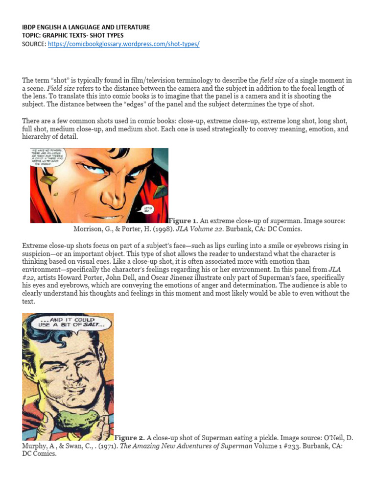 Understanding Comic Shot Types | PDF | Superman | Comics