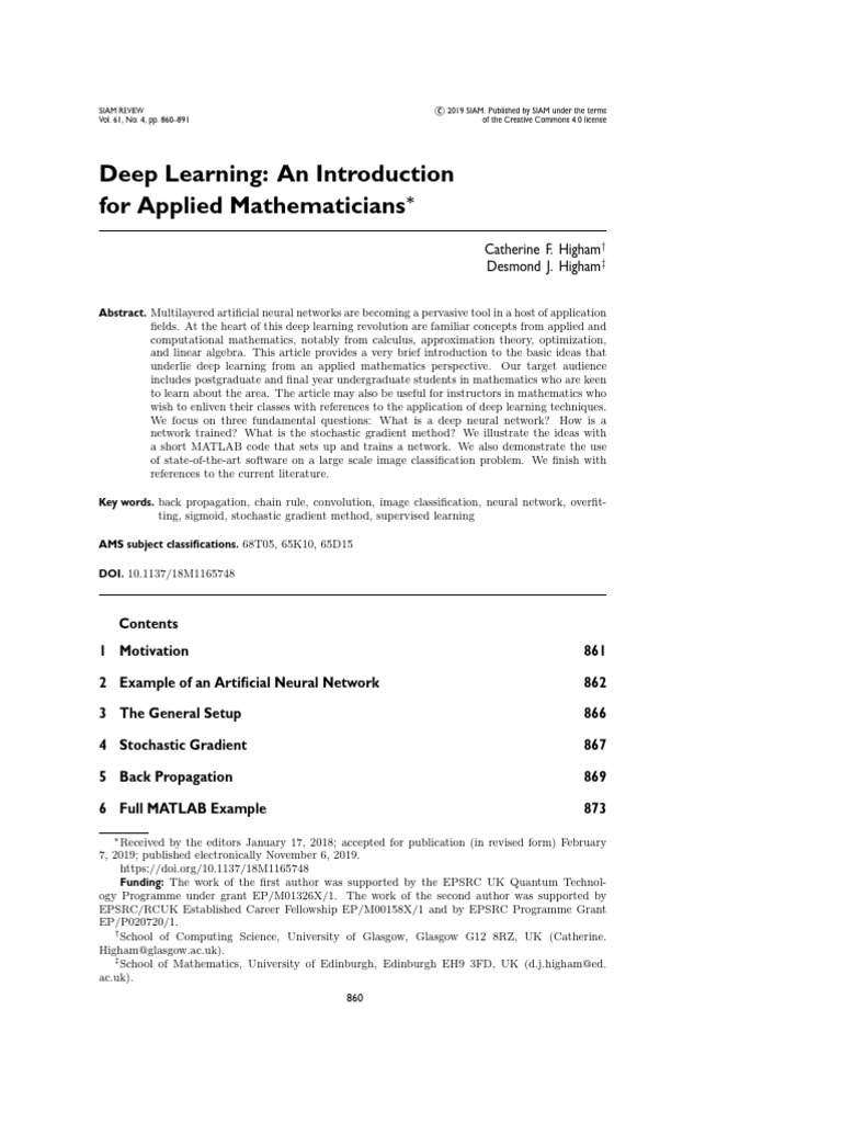 Deep Learning For Mathematicians | PDF | Deep Learning | Artificial Neural Network