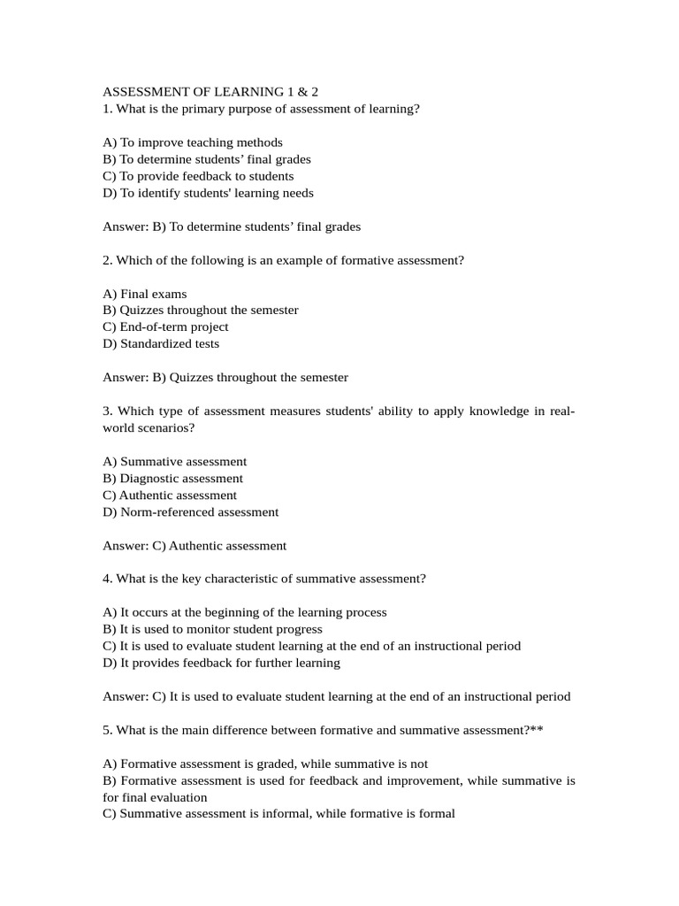 Assessment Types in Education Explained | PDF | Educational Assessment ...