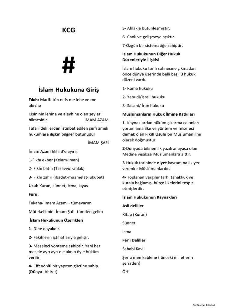 Islam Hukukuna Giris Not | PDF