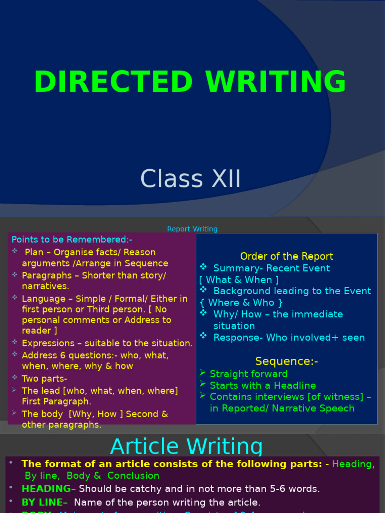 Directed Writing | PDF