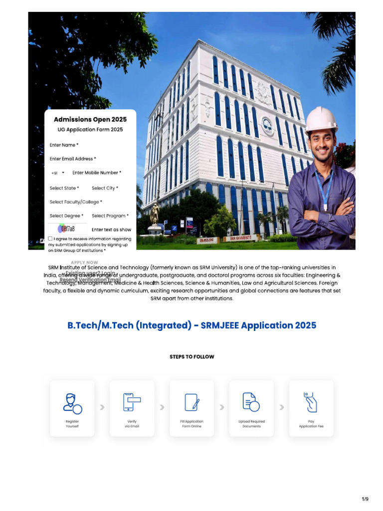 SRMJEEE UG 2025 Updated Broucher | PDF