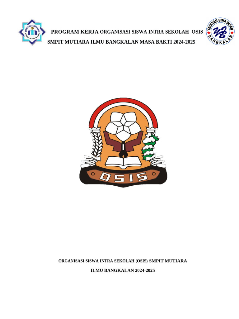 Cover Program Kerja Organisasi Siswa Intra Sekolah | PDF