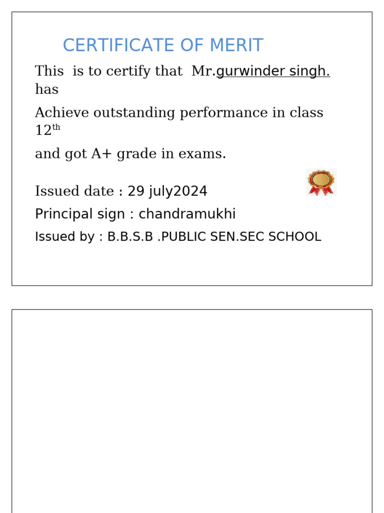 Certificate of Merit | PDF