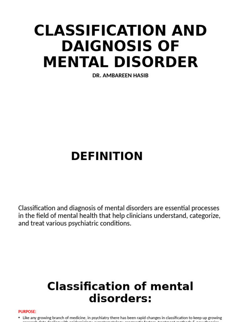 Mental Disorder Classification Guide | PDF | Mental Disorder | Psychiatry