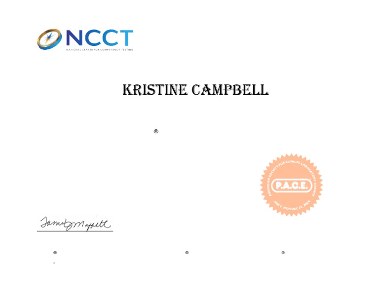 Pace Certificate | PDF