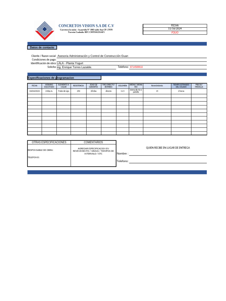 Formato Programacion | PDF