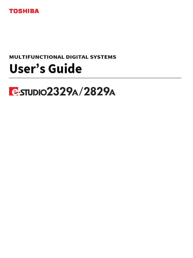 TOSHIBA e Studio 2329A 2829A User Guide | PDF | Usb | Image Scanner
