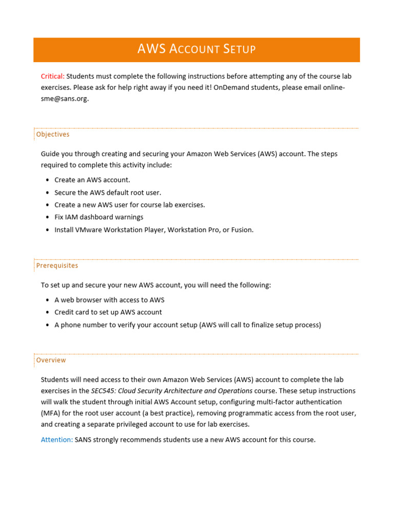 VVI-AWS ACCOUNT SETUP | PDF | Virtual Machine | Superuser