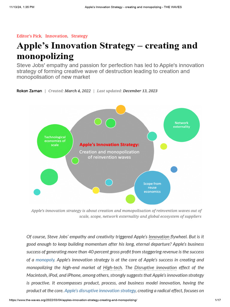 Apple's Innovation Strategy - Creating and Monopolizing - THE WAVES ...