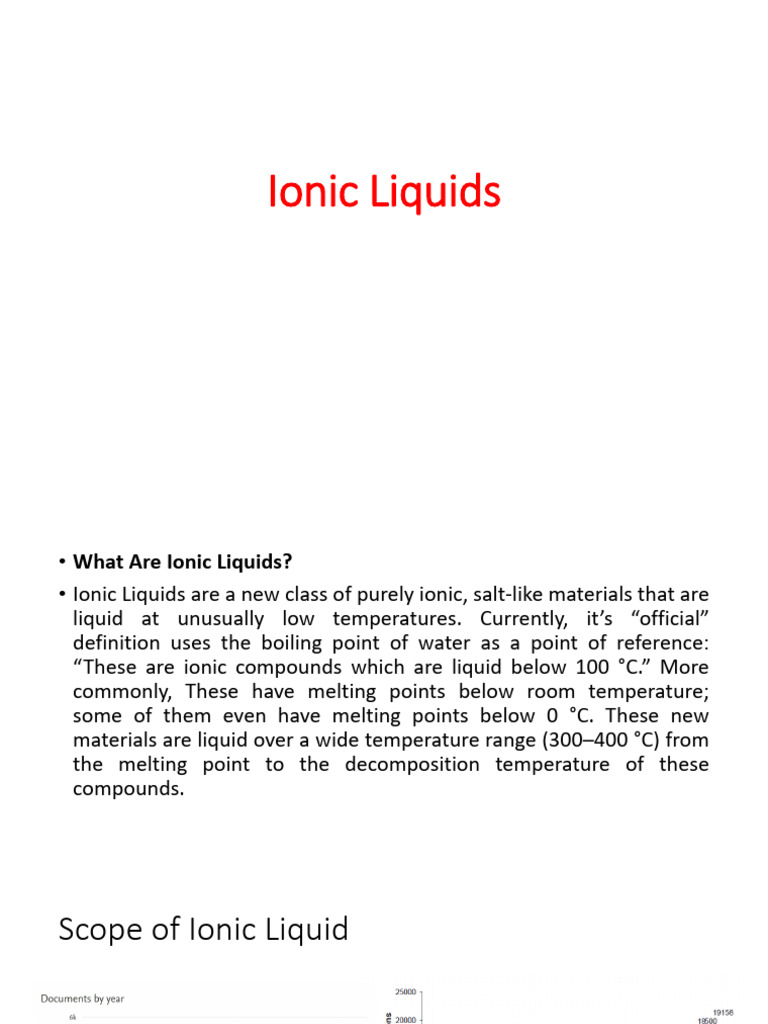 Overview of Ionic Liquids and Their Properties | PDF | Art