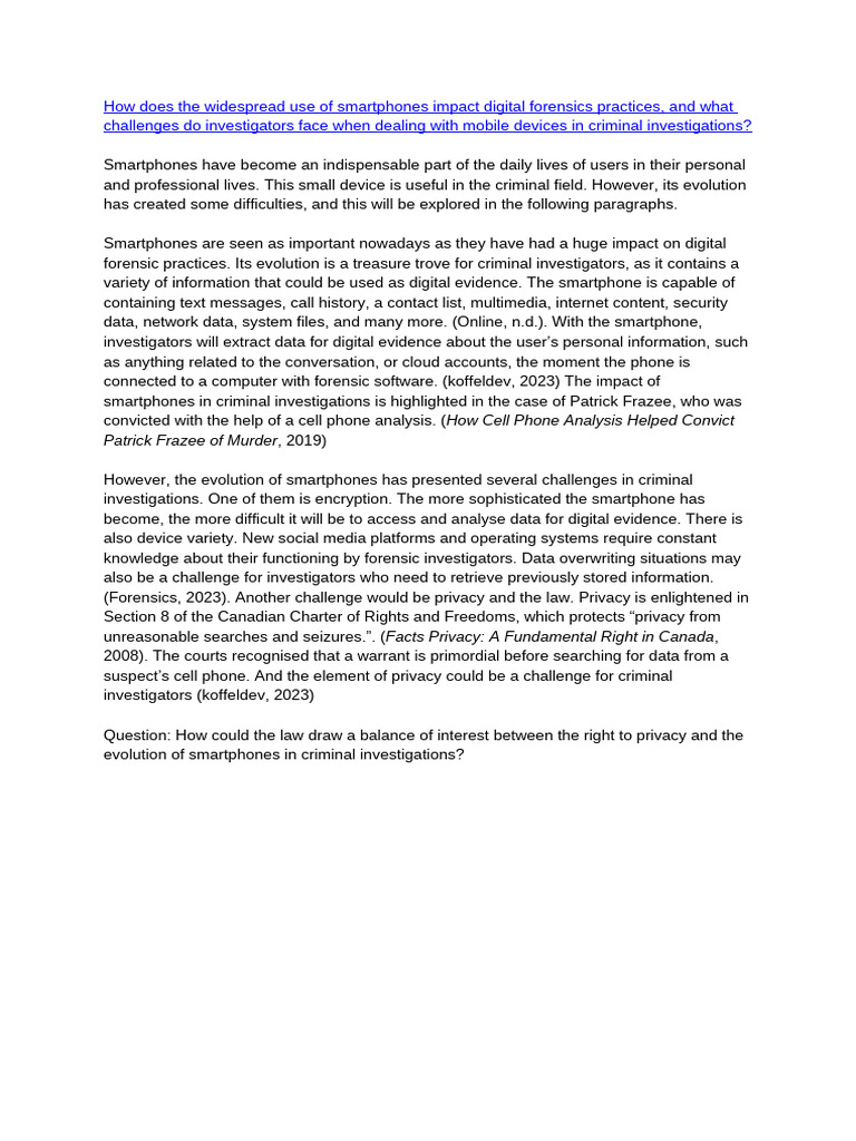Smartphone and Challenges in Investigation | PDF | Smartphone | Digital ...