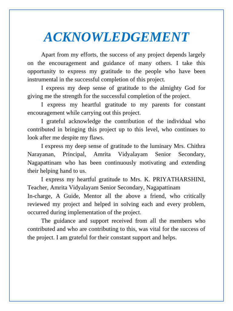 Acknowledgement | PDF