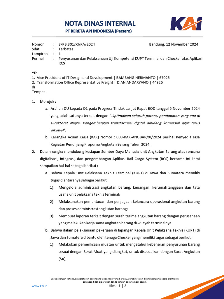 (FYI) Penyusunan Dan Pelaksanaan Uji Kompetensi KUPT Terminal Dan ...