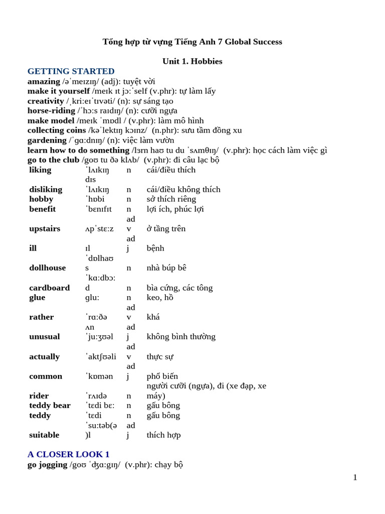 Full T NG H P T V NG Tieng Anh 7 Global | PDF