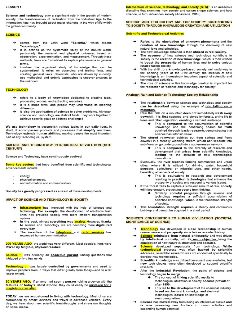 STS FINAL REVIEWER | PDF | Science | Plate Tectonics