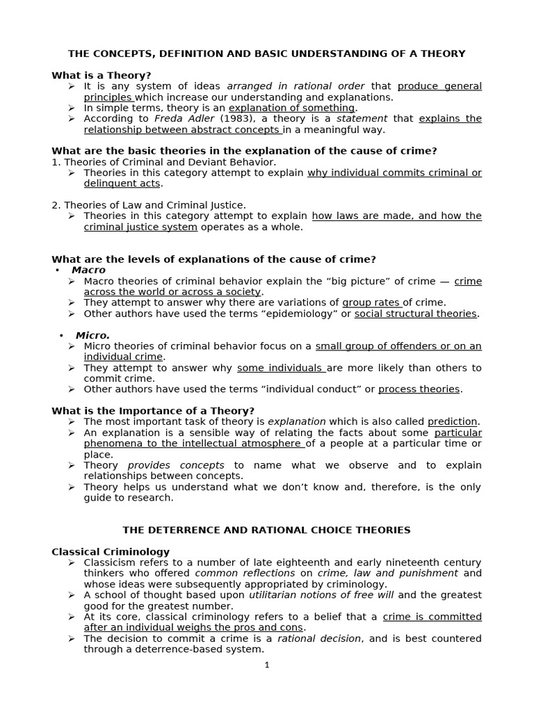 Concepts Definition of Theory Rational Choice | PDF | Crimes | Crime ...