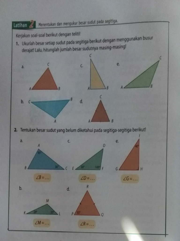 Menentukan Dan Mengukur Besar Sudut Pada Segitiga | PDF