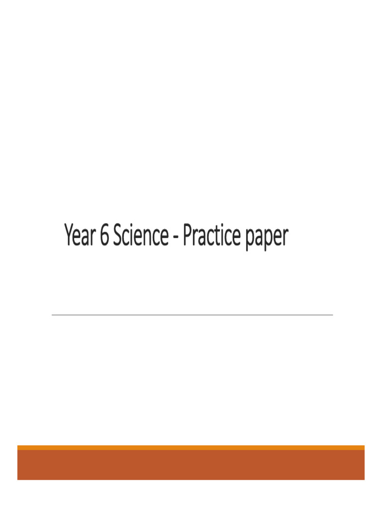 Year 6 Science Practice Paper Guide | PDF | Root | Blood